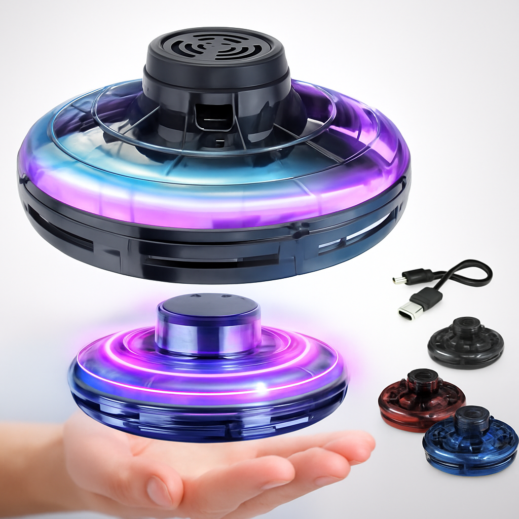 LED Flying Spinner UFO Drone Ball – Hand-Controlled Hover Toy – GadgetKiwi